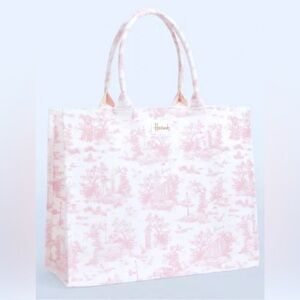 Harrods | Bags | New Harrods London Double Handle Large Pink Toile ...